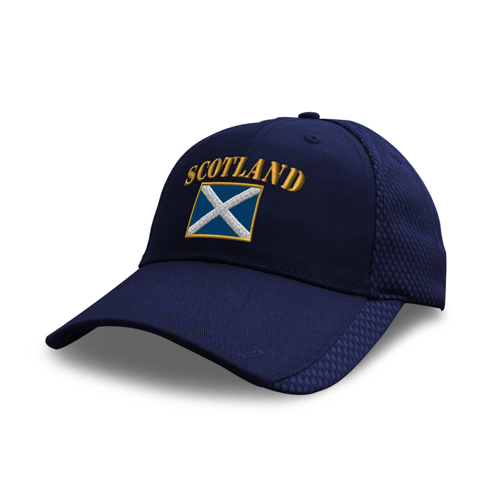 Golf Hats for Men & Women Scotland Flag Mesh Trucker Snapback Cap Strap ...